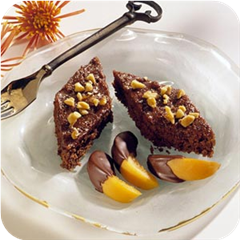 Greek chocolate nut cake (KitchenPC)